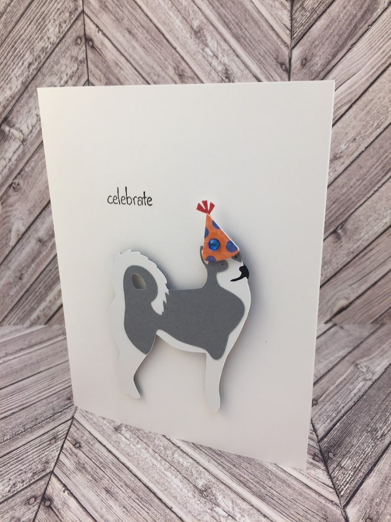 Siberian husky card husky card husky birthday card husky | Etsy