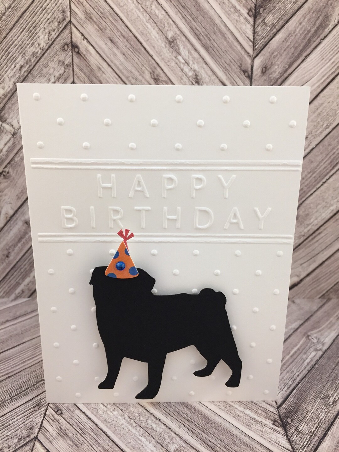 Pug, Pug Card, Pug Birthday Card, Pug Greeting Card, Dog Birthday Card ...