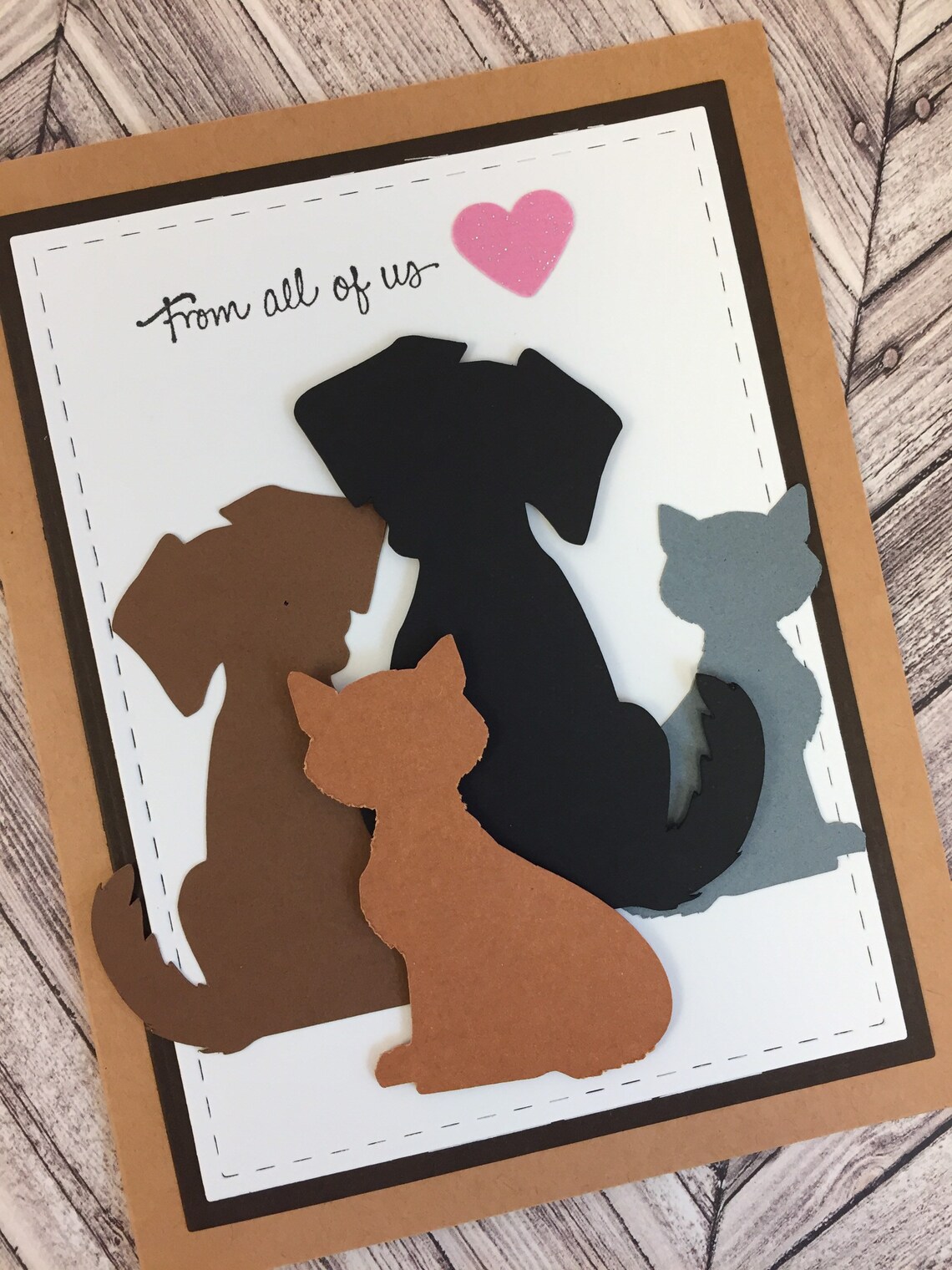 Dog and cat thank you card pet thank you card cats and dogs | Etsy