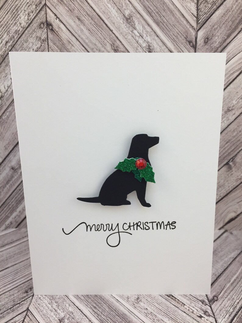 Black lab cards labrador retriever cards lab christmas | Etsy