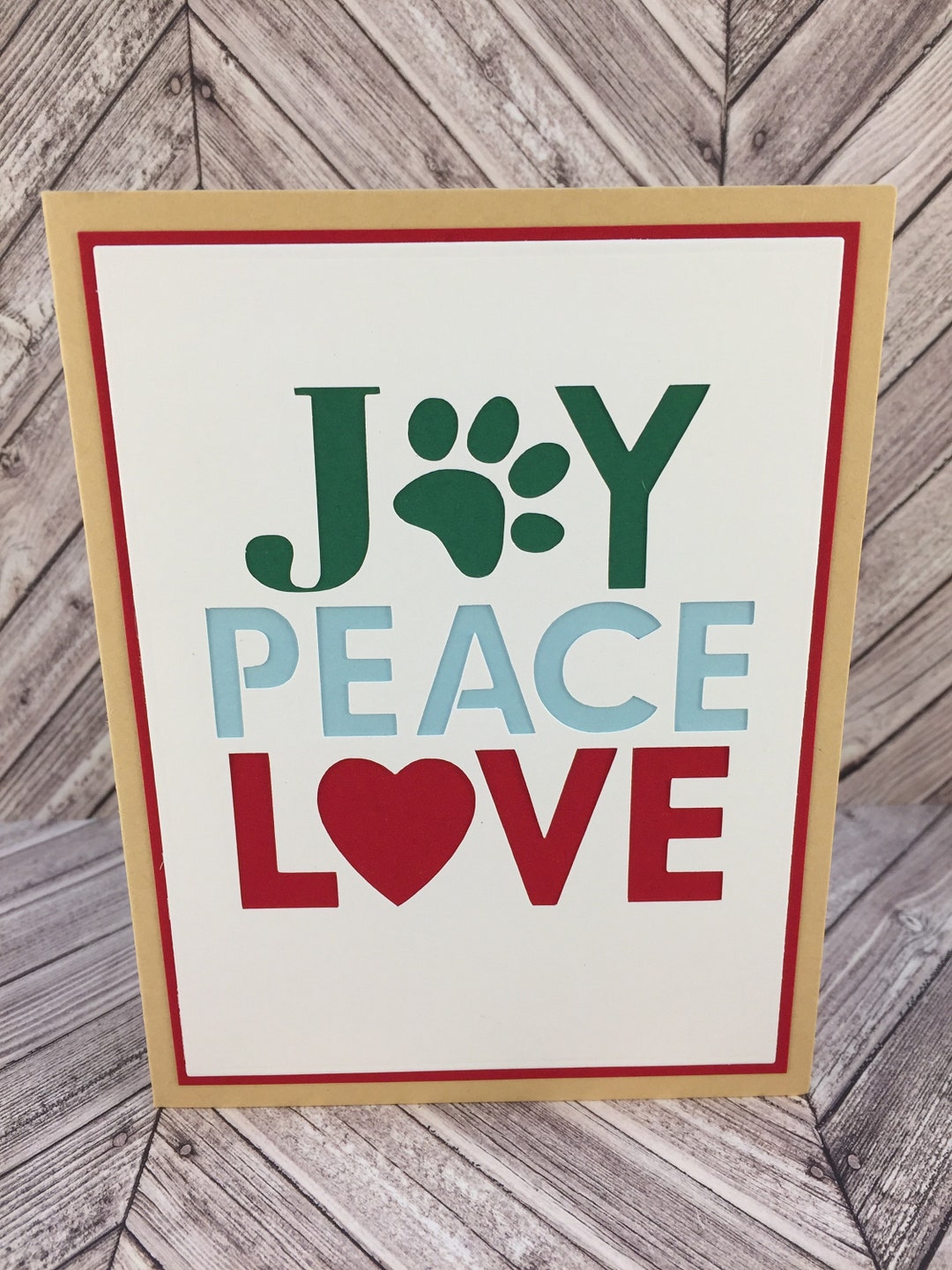 Paw Print Paw Print Card Paw Print Christmas Card Dog - Etsy