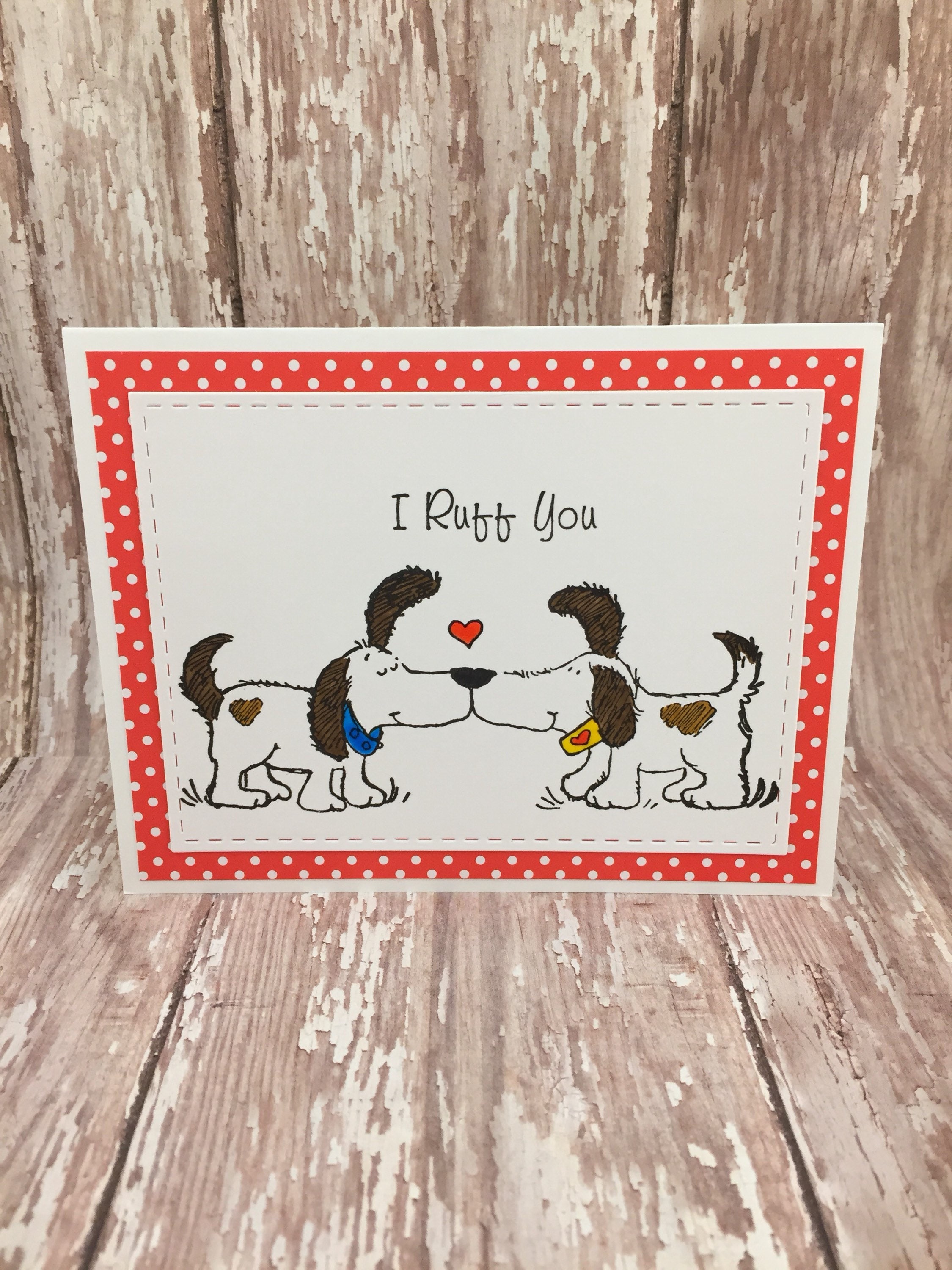 I Ruff You Cardhappy Valentine's Day Cardlove Carddog - Etsy UK