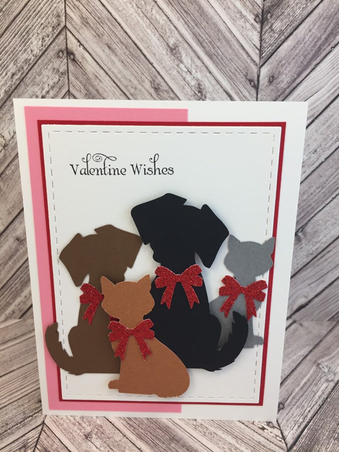 Dog and Cat Valentine's Day Card, Pet Valentine Card, Cats and Dogs,cat ...