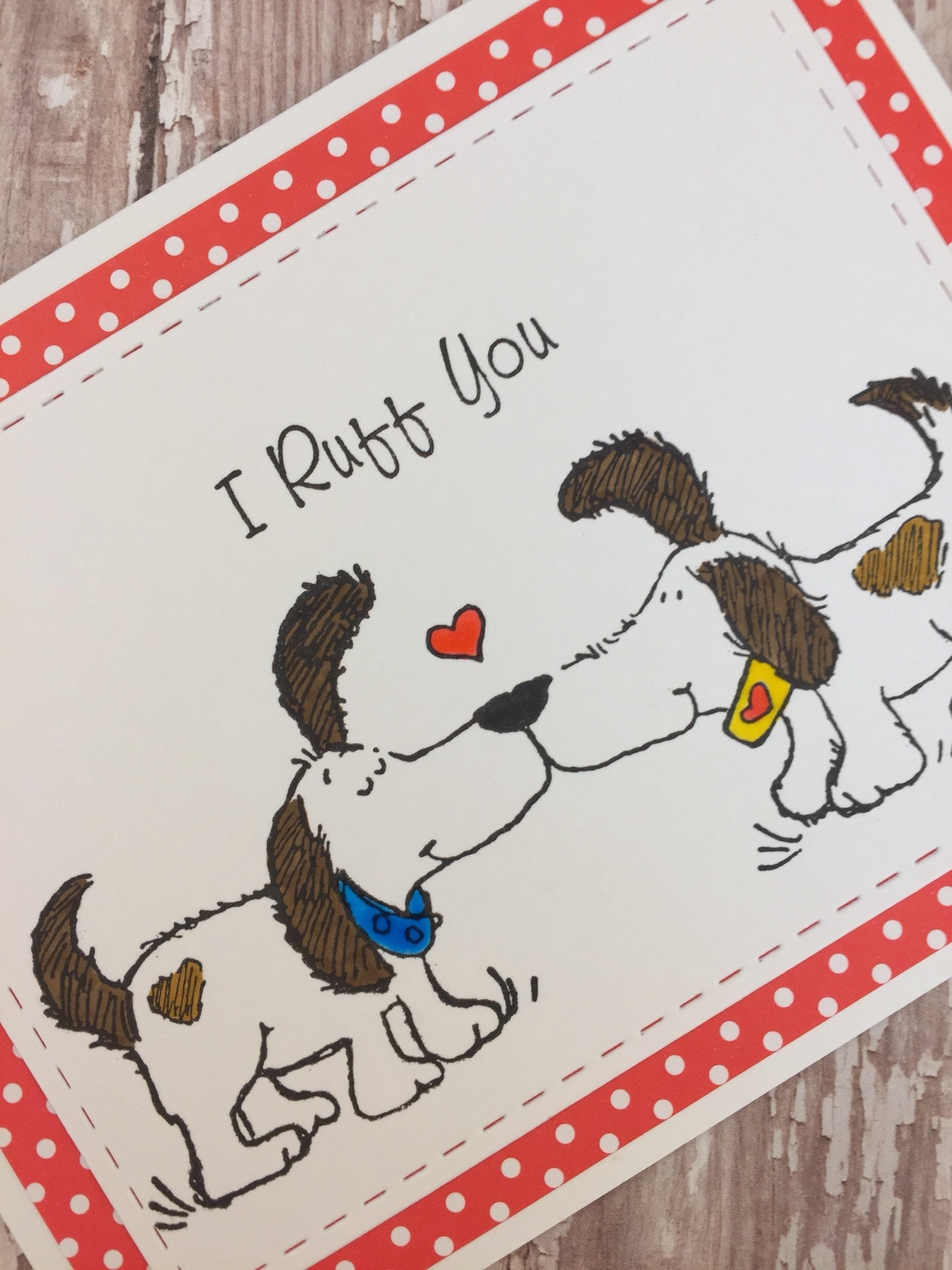 I Ruff You Cardhappy Valentine's Day Cardlove Carddog - Etsy UK