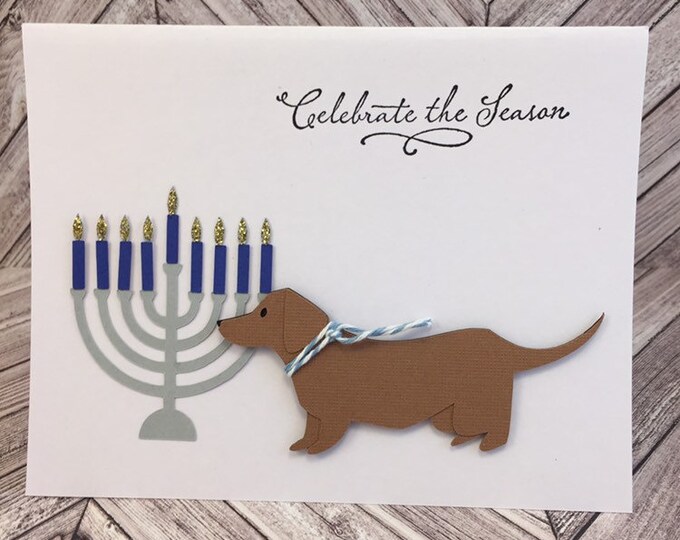 Menorah Menorah Card Hanukkah Hanukkah Card Hanukkah Dog - Etsy