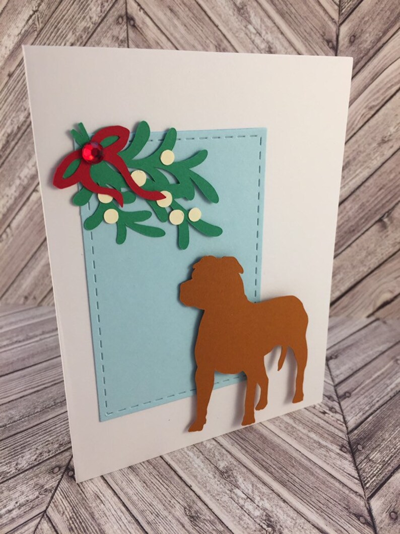 American Staffordshire Pit Bull Card Pit Bull Christmas - Etsy