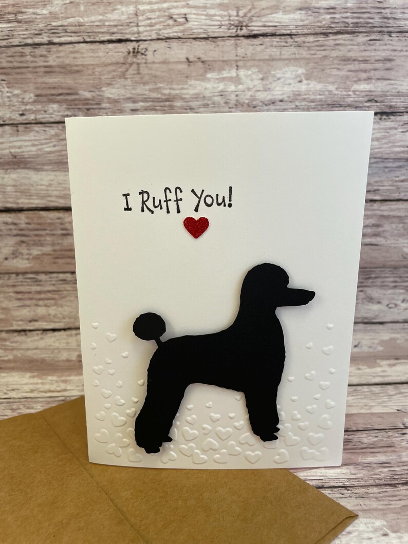Poodle Valentine's Day Card, I Ruff You Dog Love Card - Etsy