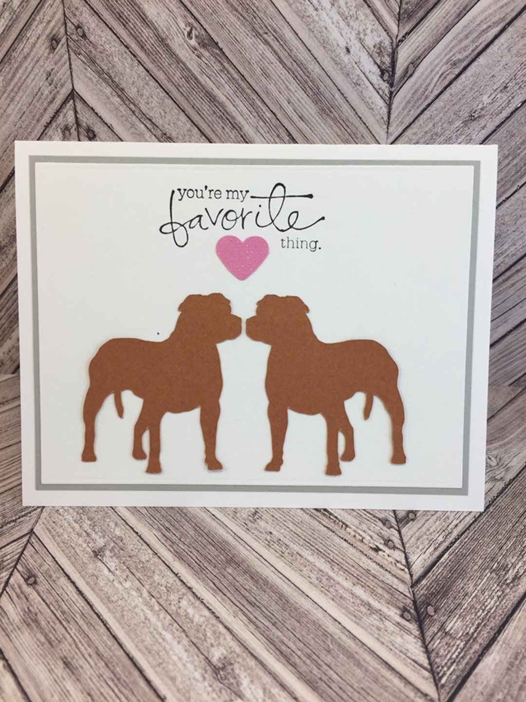 American Staffordshire, Pit Bull Card, Pit Bull Love Card, Kissing Dog ...
