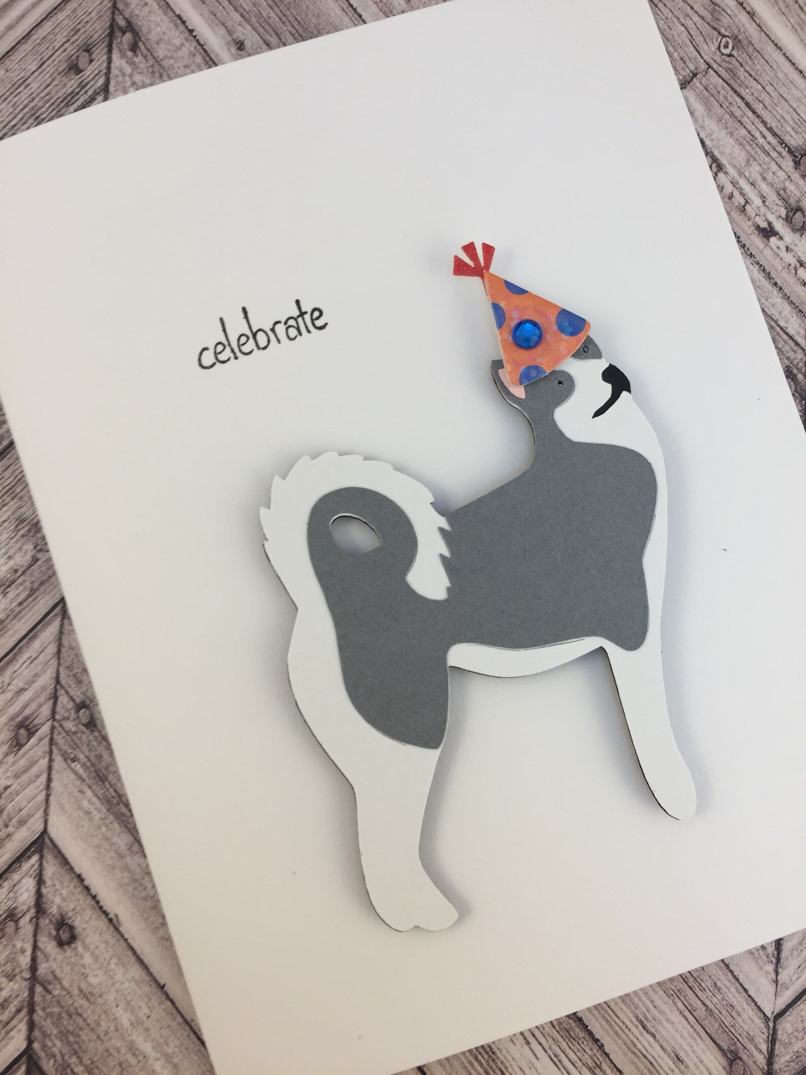 Siberian husky card husky card husky birthday card husky | Etsy