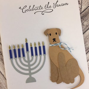 Menorah, Menorah Card, Hanukkah, Hanukkah Card, Hanukkah Dog Card, Dog ...