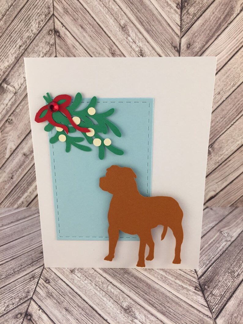 American Staffordshire Pit Bull Card Pit Bull Christmas - Etsy