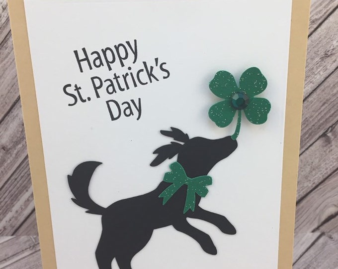 St. Patrick's Day Card St. Patrick's Day Dog Card - Etsy