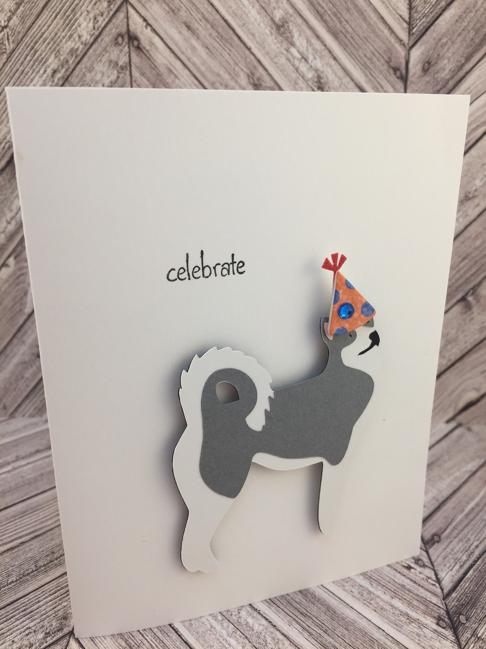 Siberian husky card husky card husky birthday card husky | Etsy