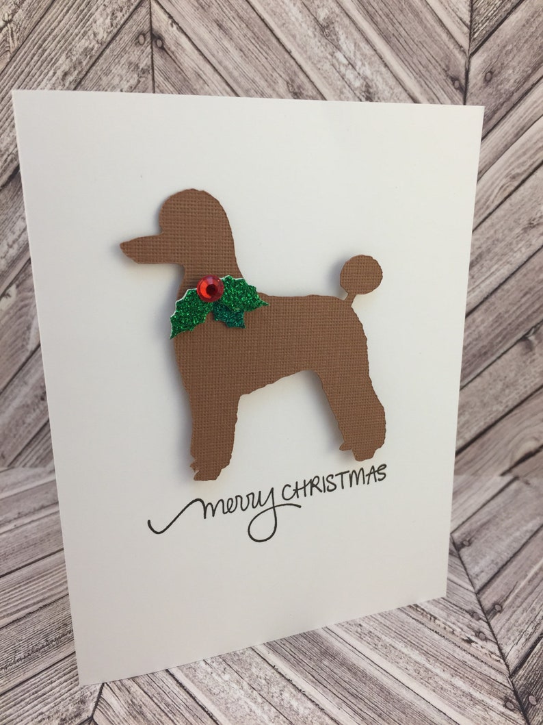 Poodle poodle card poodle christmas cardchristmas dog | Etsy