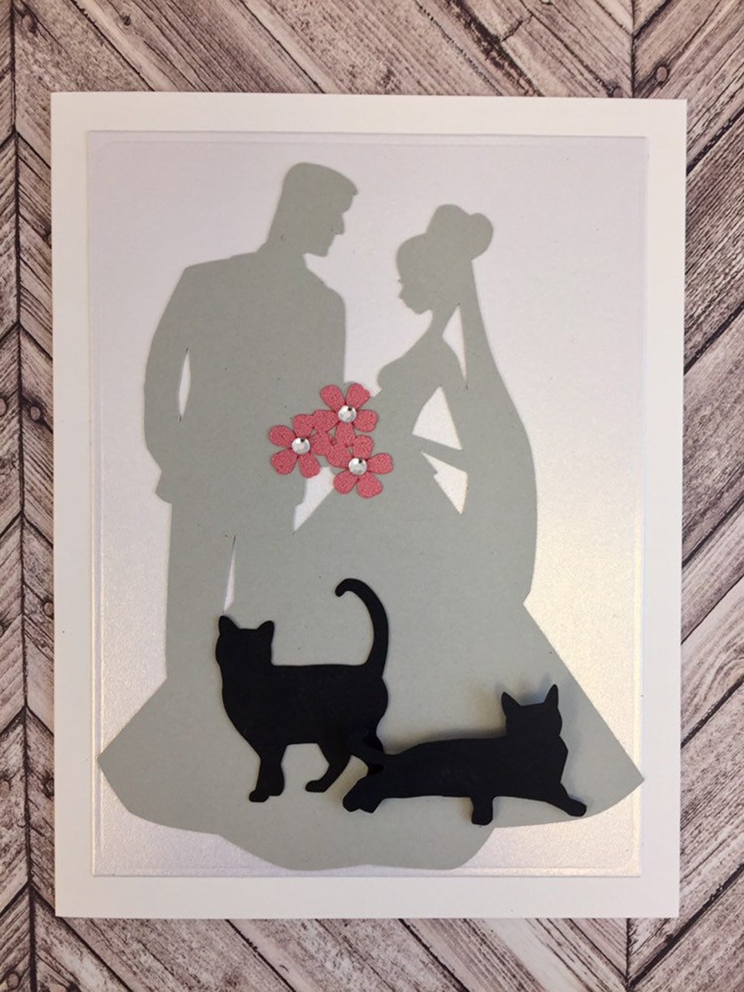 Cat Card, Cat Wedding Card, Bride and Groom, Bride and Groom Wedding ...