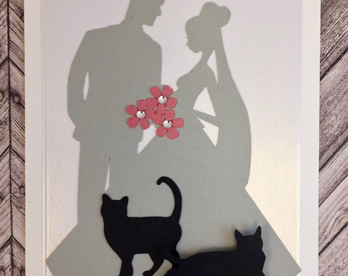 Cat Card, Cat Wedding Card, Bride and Groom, Bride and Groom Wedding ...