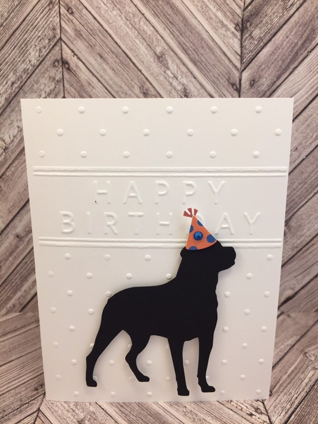 Rottweiler Birthday Card: Die-cut Dog With Party Hat - Etsy