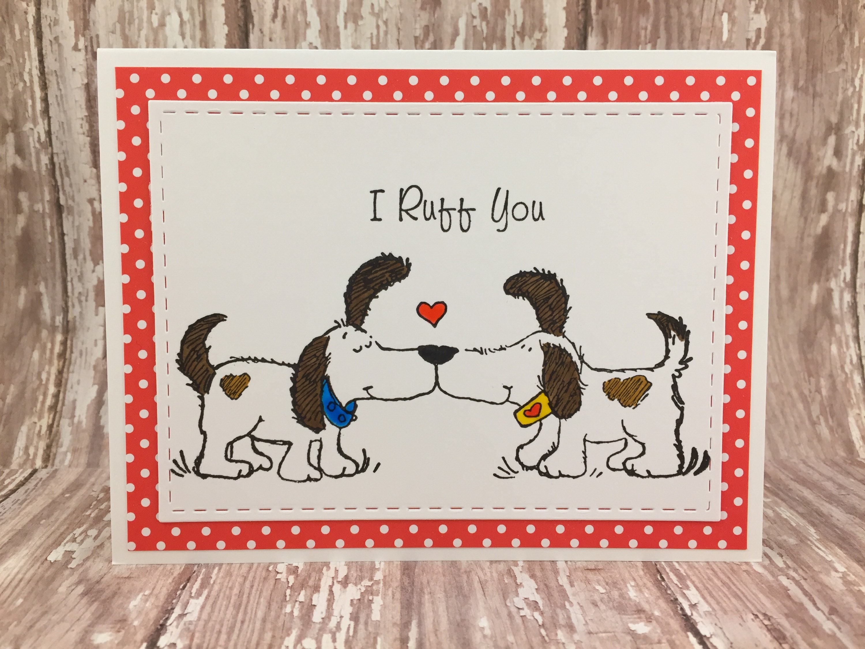 I Ruff You Cardhappy Valentine's Day Cardlove Carddog - Etsy UK