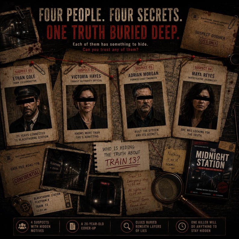 Printable Murder Mystery Game for Kids & Families , the Midnight ...