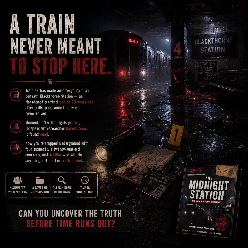 Printable Murder Mystery Game for Kids & Families , the Midnight ...
