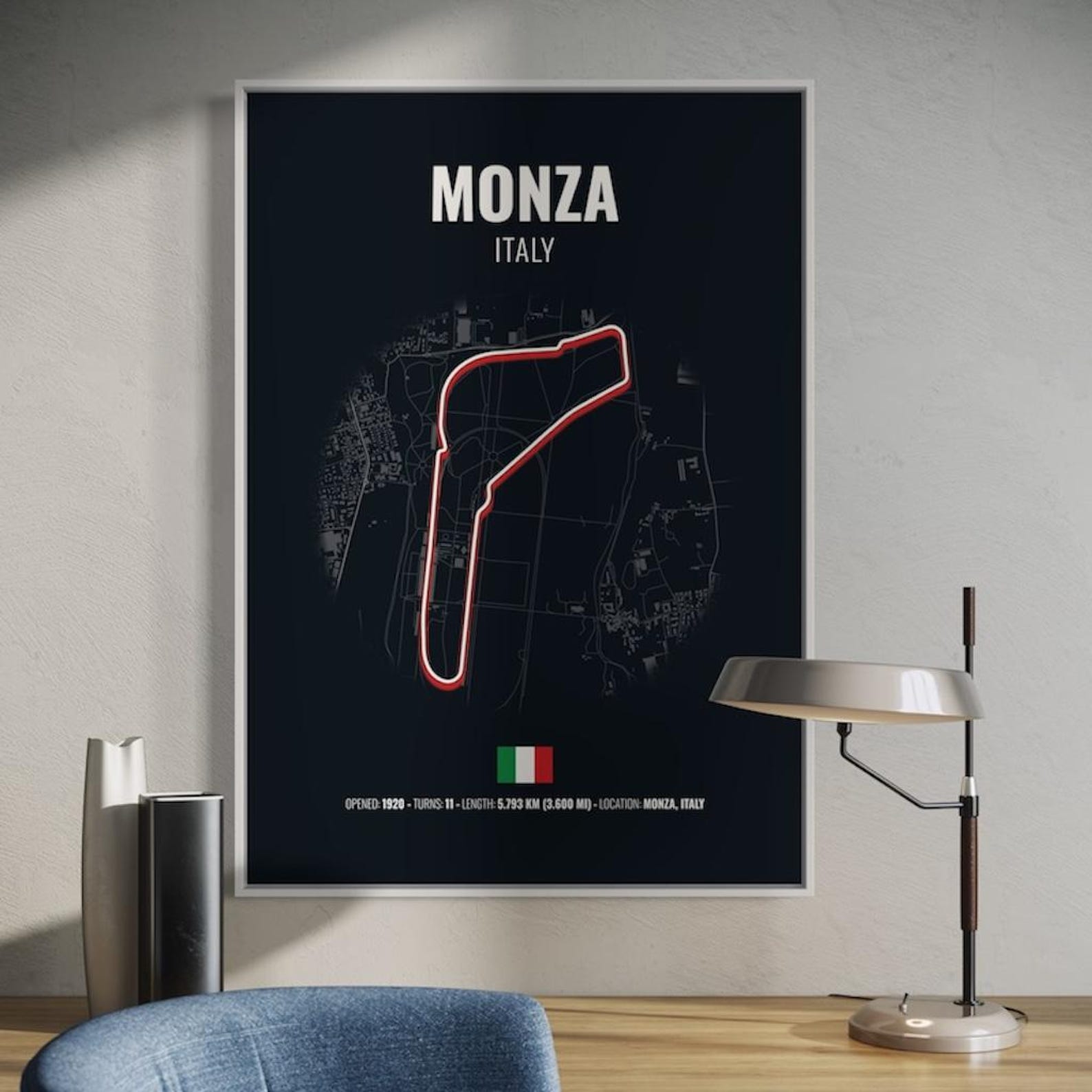 Monza Race Track Map Poster, Minimalist Motorsport Circuit Wall Art - Etsy