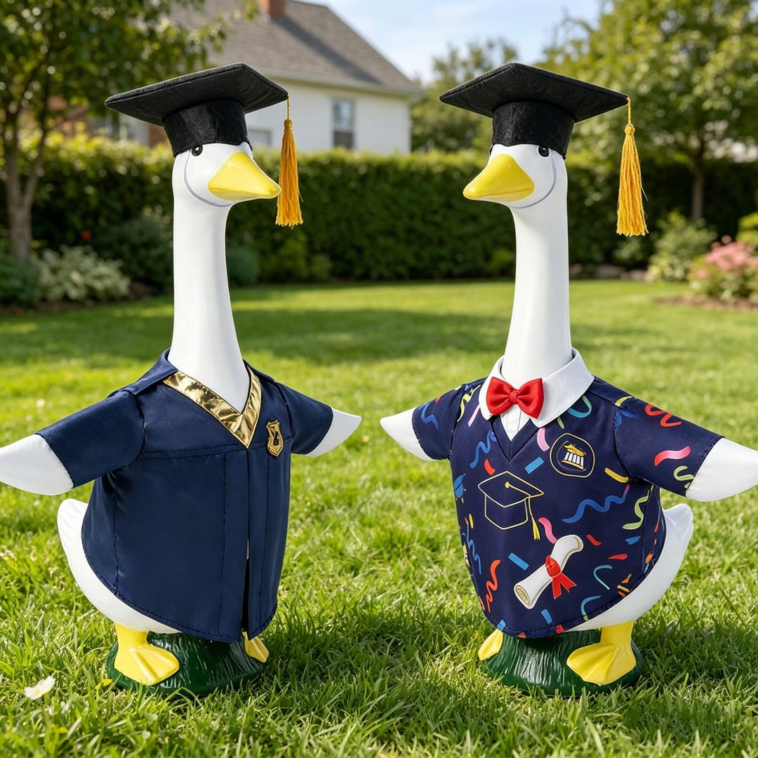 Graduation Goose Outfit Set, 3 Styles Graduation Cap & Gown for 23 ...