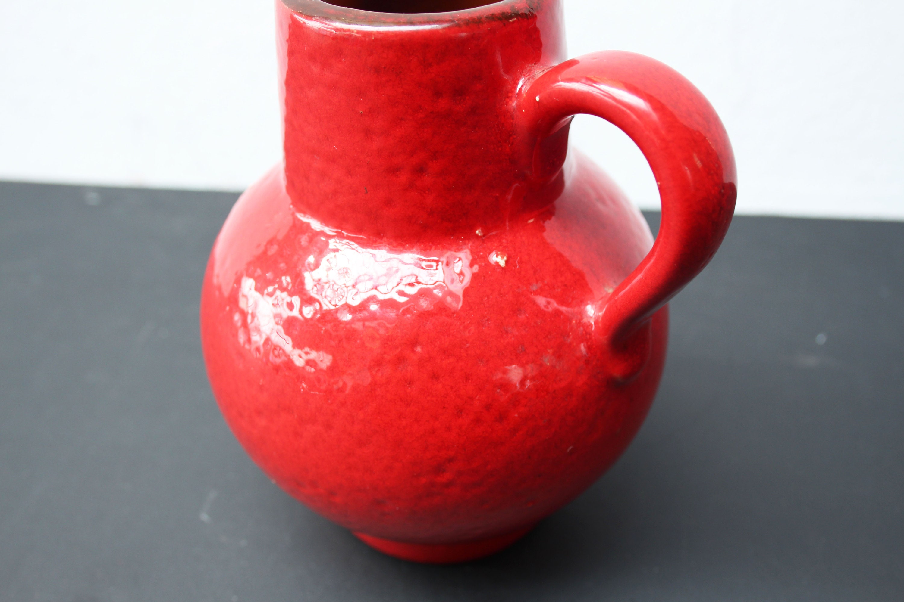 Red pottery jug Red Stoneware pot with handle red stoneware | Etsy