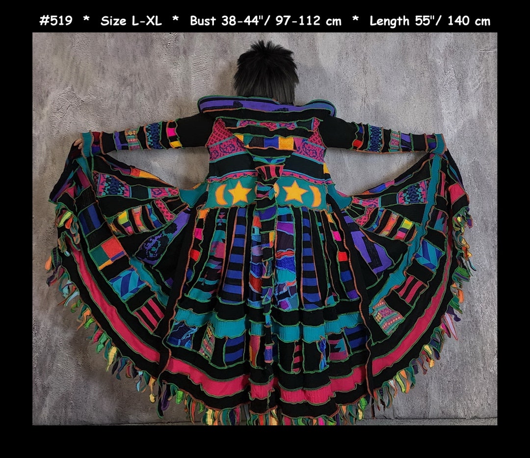 Elf Coat, Size L-XL, Fairy Coat, Patchwork Coat, Sweater Coat, Gypsy ...