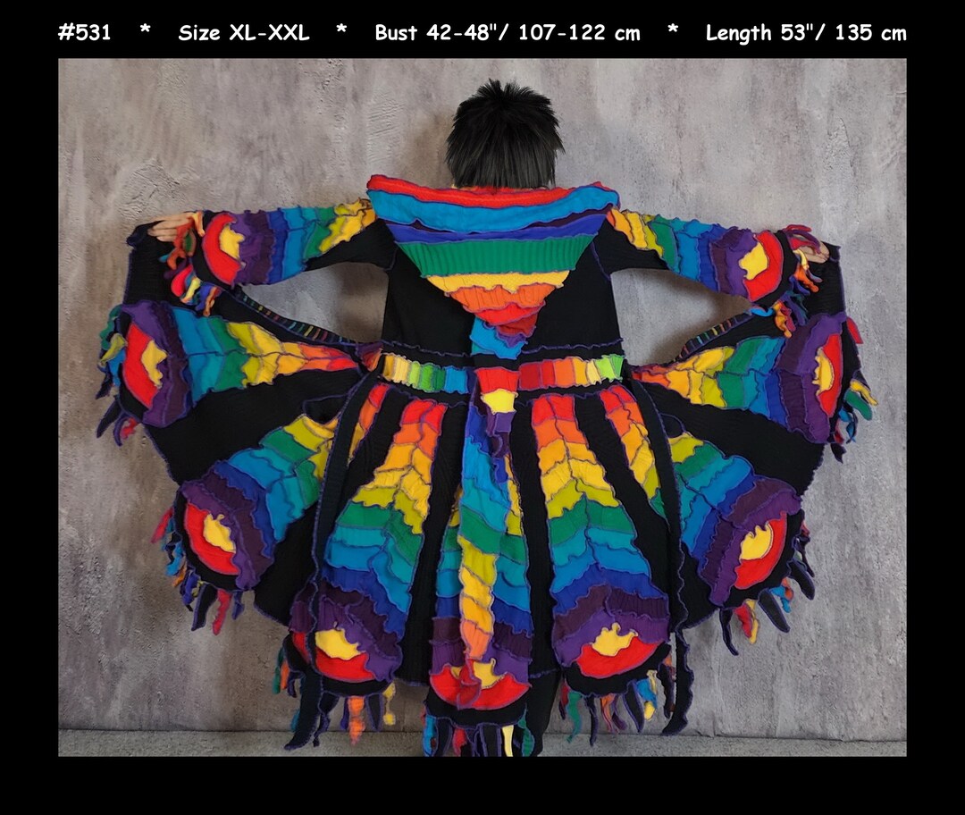 Elf Coat, Size XL-XXL, Sweater Coat, Dream Coat, Hippie Coat, Rainbow ...