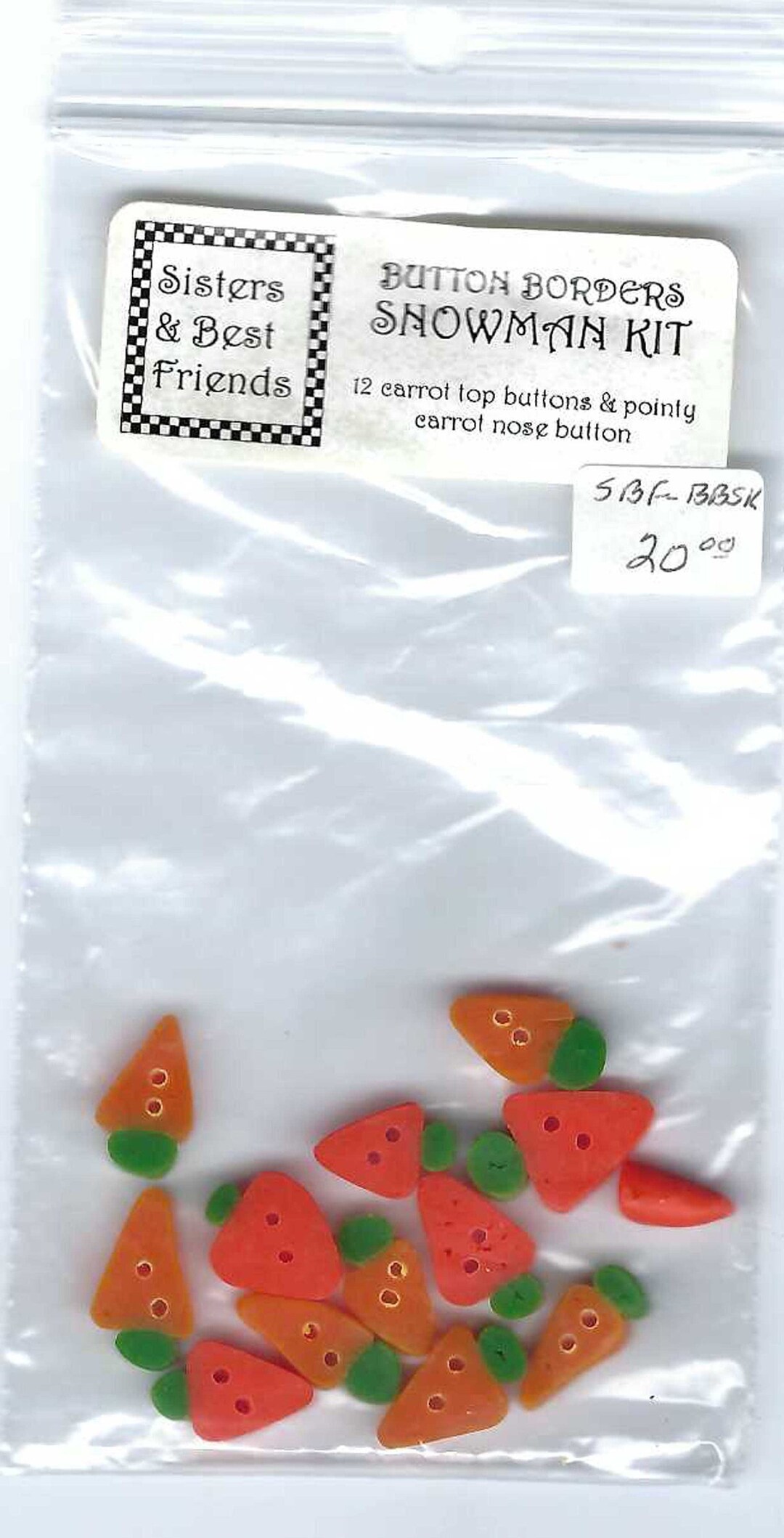 Clearance Sisters & Best Friends button Borders Snowman Kit Button Pack ...