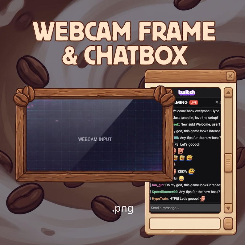 Animated Cozy Coffee Twitch Stream Overlay Pack - Brown & Beige Cafe ...