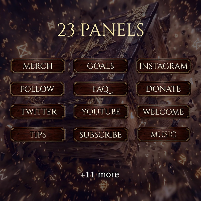 Animated Gothic Book Twitch Overlay Pack - Dark Academia Stream Package ...