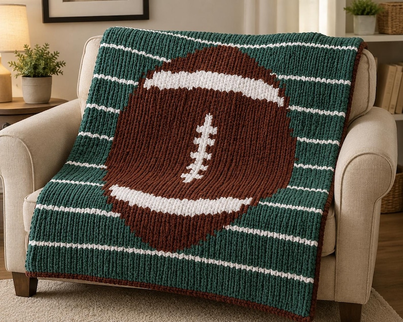 Chunky Football Field Loom Knit Blanket Pattern – Beginner Throw ...
