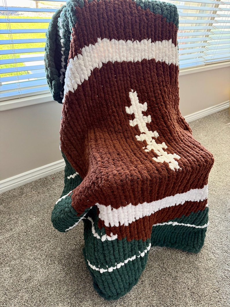 Chunky Football Field Loom Knit Blanket Pattern – Beginner Throw ...