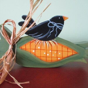 Crow on Corn, Crow Shelf Sitter, Fall Decor, Tiered Tray, Shelf Sitter ...
