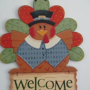 Welcome Turkey Wall Hanging, Welcome Turkey Door Hanging, Thanksgiving ...