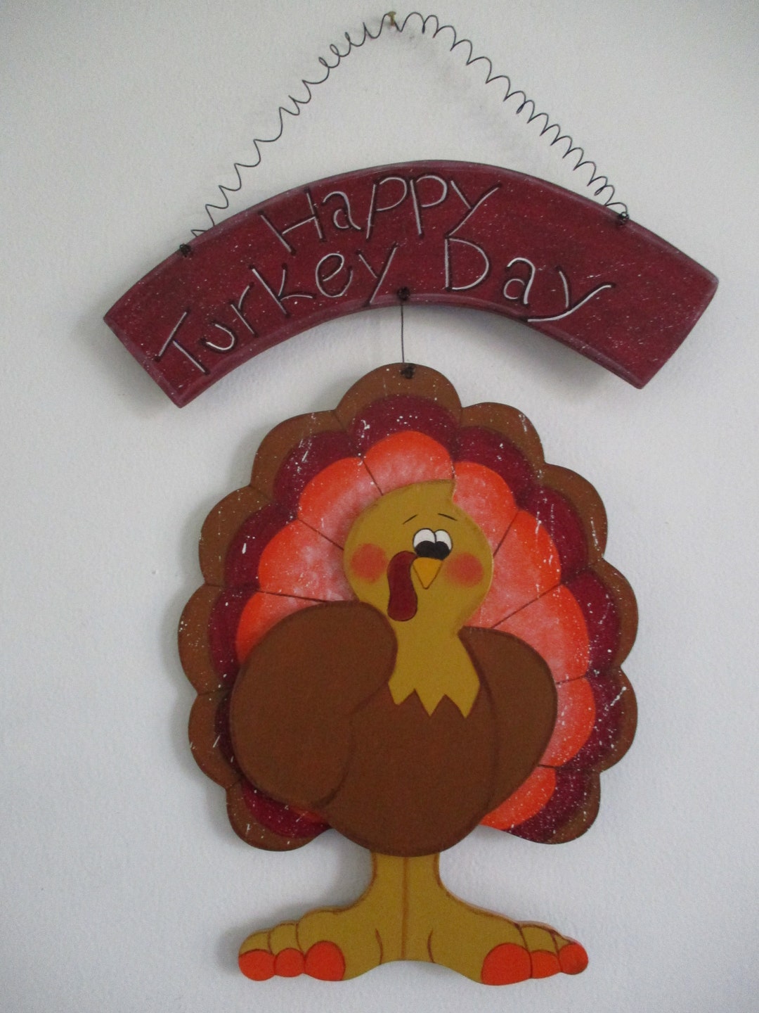 Happy Turkey Day Wall Hanging, Thanksgiving Wall Hanging, Thanksgiving ...