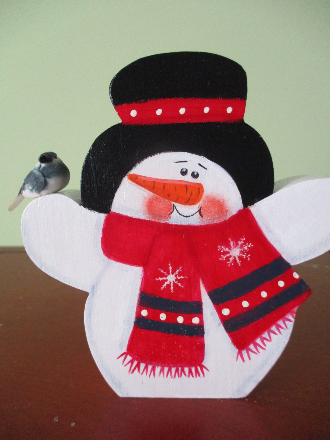 Snowman With Bird, Snowman, Snowman Collector, Shelf Sitter, Winter ...
