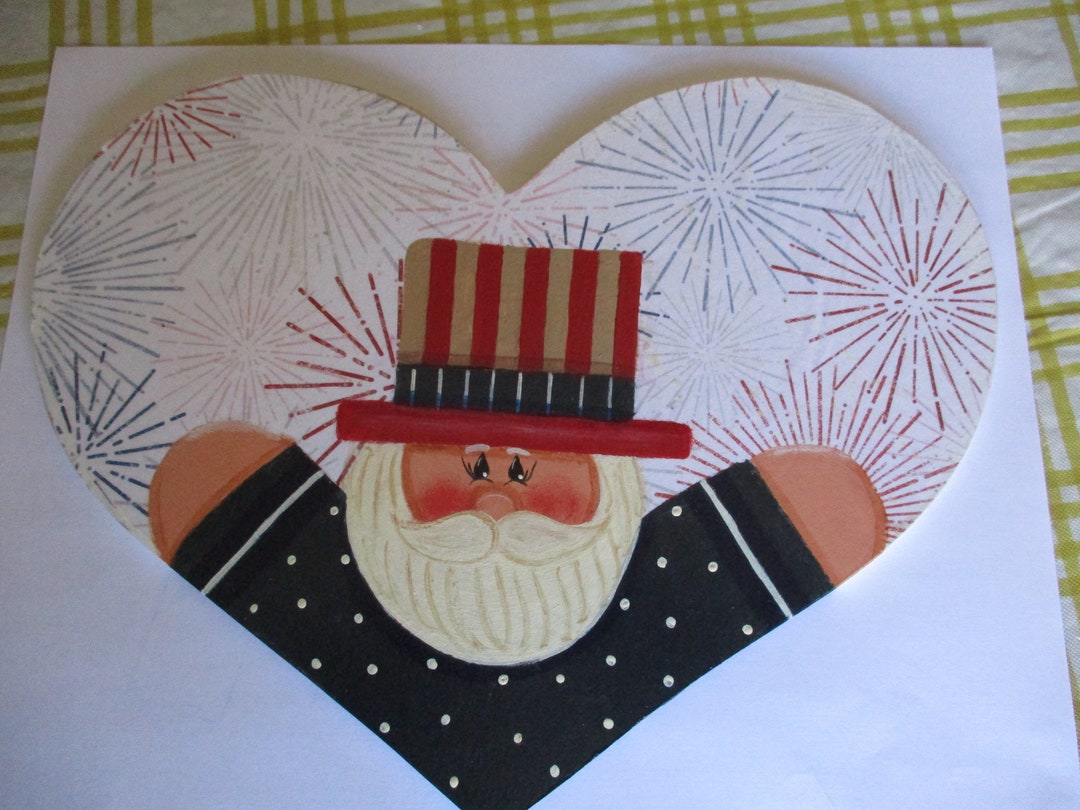 Uncle Sam Wall Hanging, Patriotic Decor, Door Hanging, Tole Painting ...
