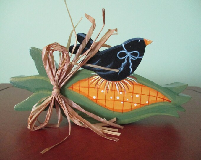 Crow on Corn, Crow Shelf Sitter, Fall Decor, Tiered Tray, Shelf Sitter ...