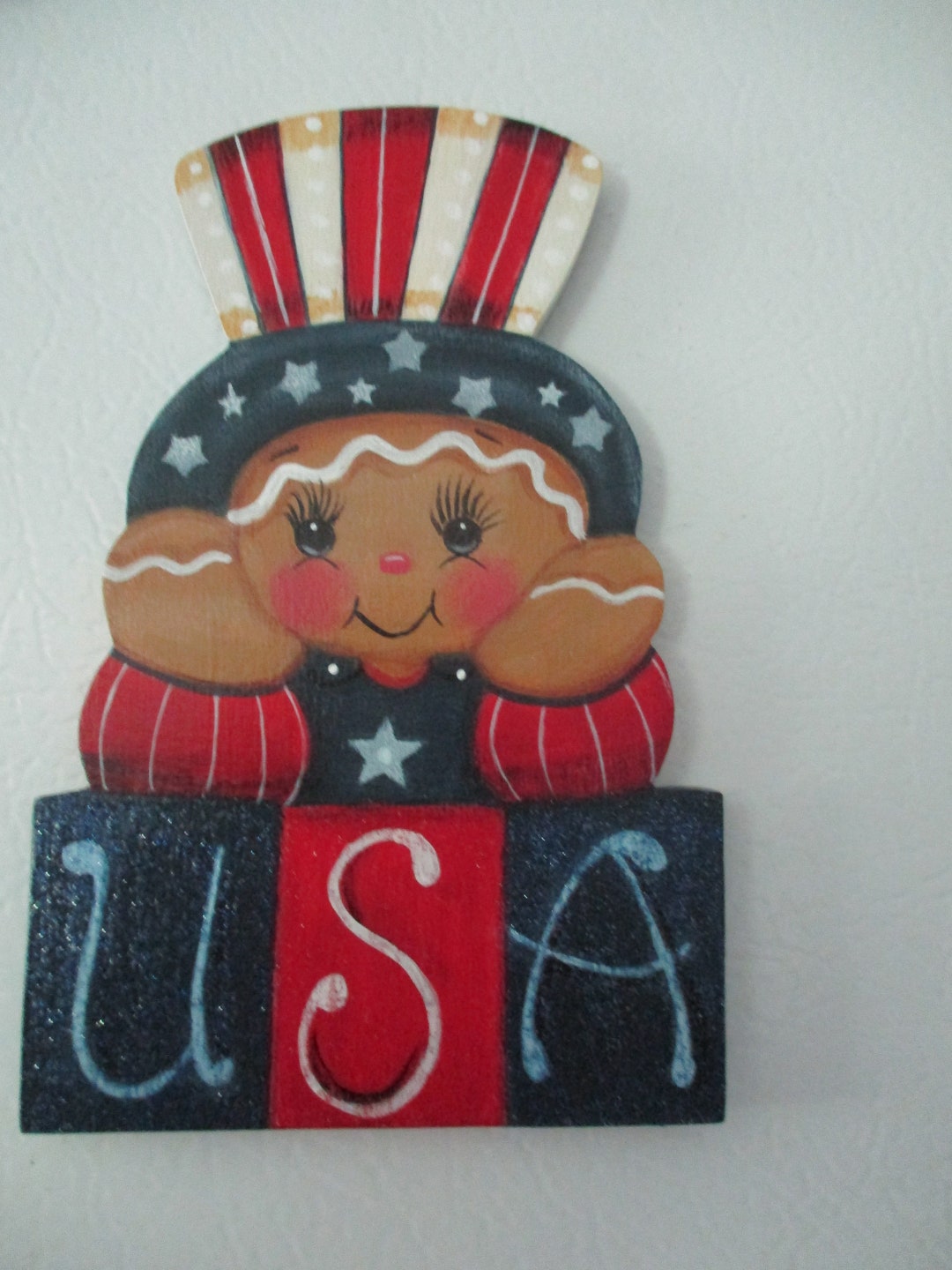 Gingerbread Magnet, Patriotic Gingerbread, Kitchen Decor, Summer Decor ...