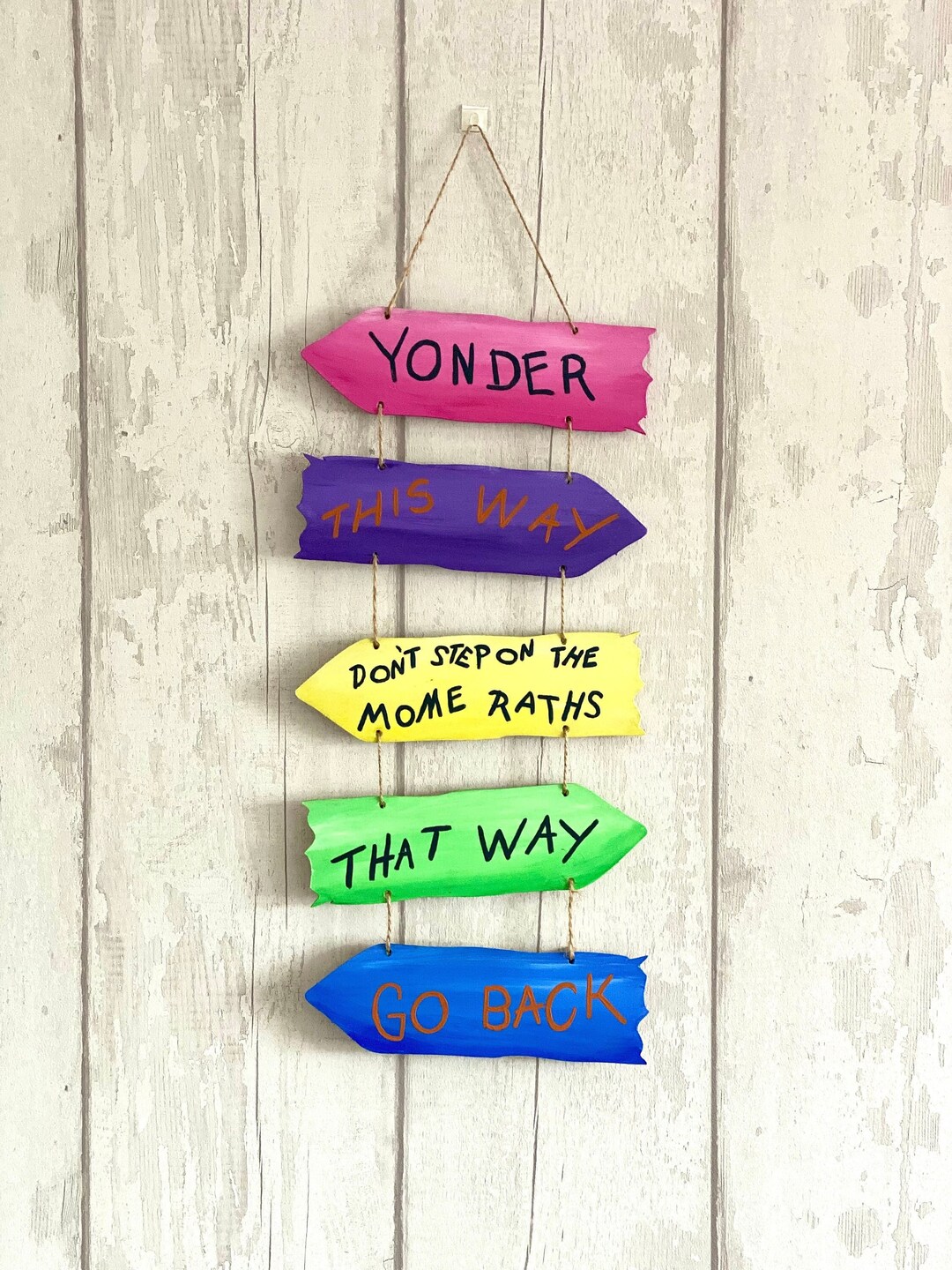 Alice in Wonderland Glow/uv/blacklight Wooden Directions Sign - Etsy UK
