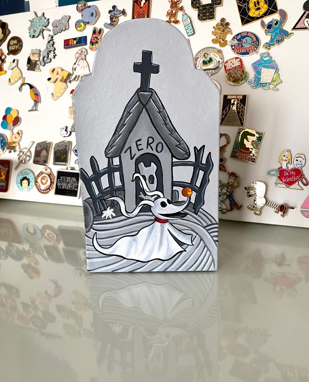 Zero - Nightmare Before Christmas Headstone Painted Decoration ...