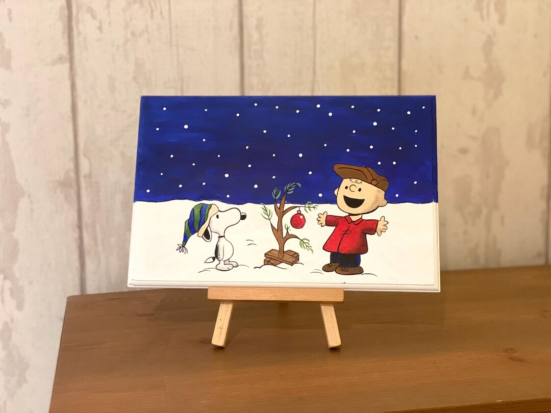 Hand Painted Snoopy & Charlie Brown Christmas Wooden Plaque - Etsy