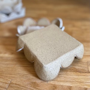Square Scalloped Plate Cream Speckled Clay - Etsy