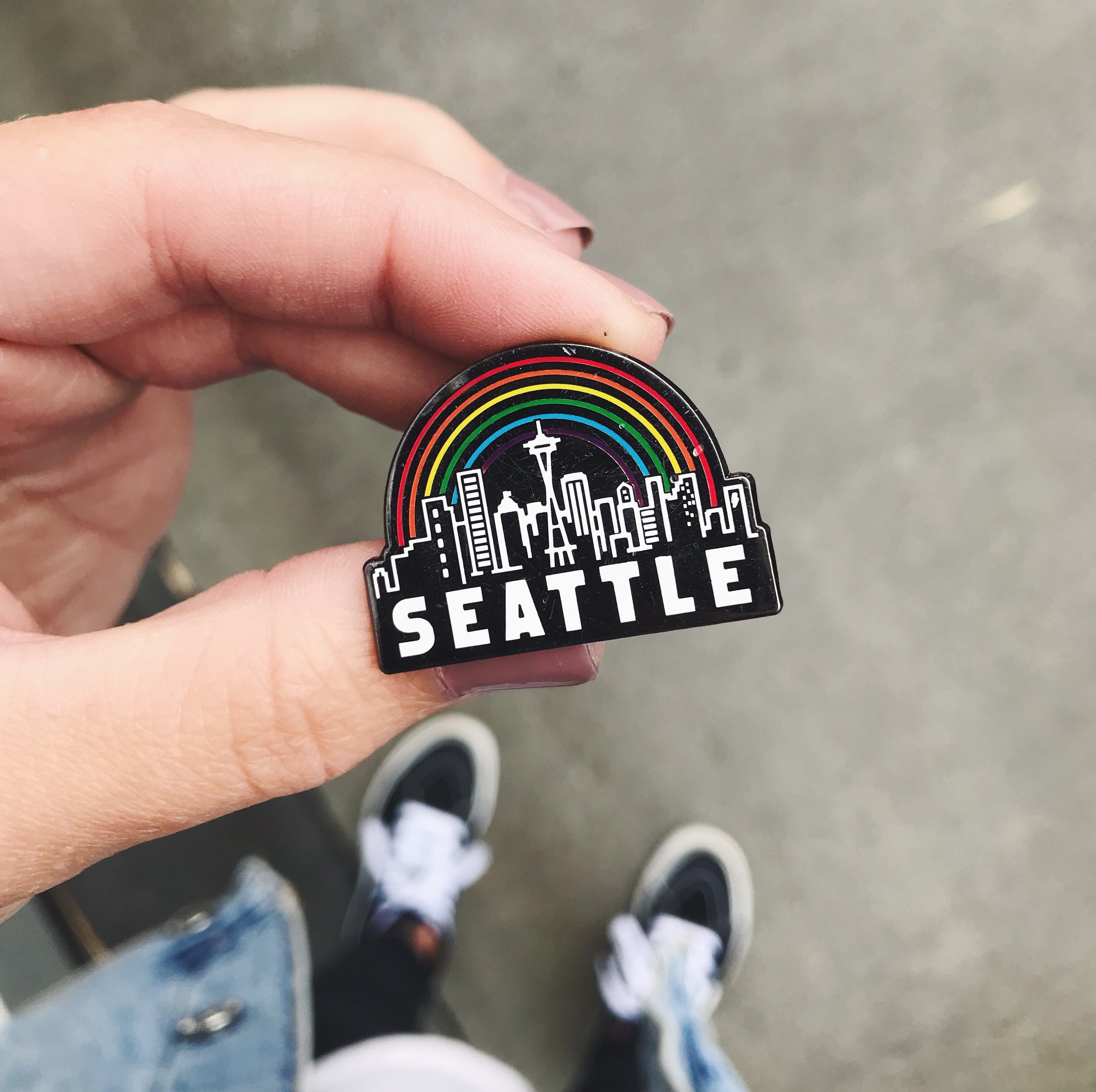 Seattle Pride Skyline Enamel Pin | Etsy