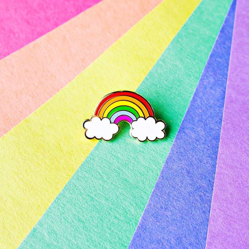 Rainbow Enamel Pin - Etsy