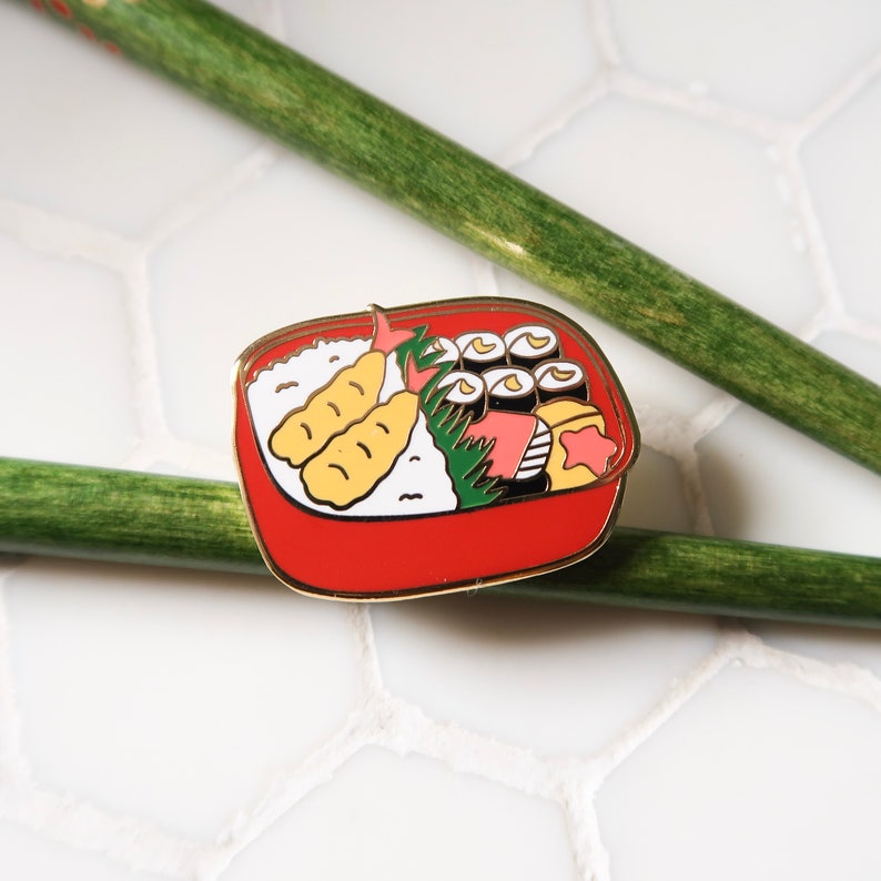 Bento Box Enamel Pin - Etsy