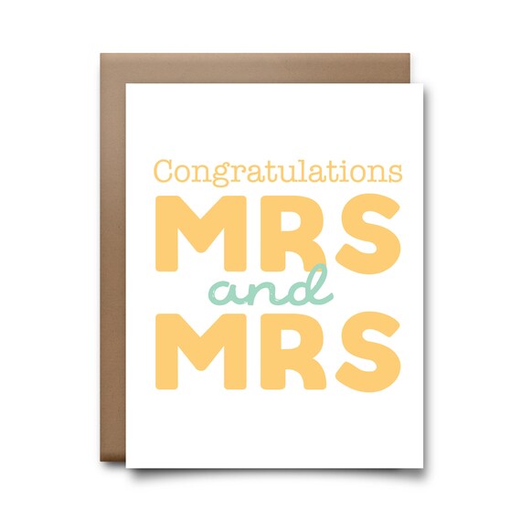 Congratulations Mrs and Mrs - Etsy