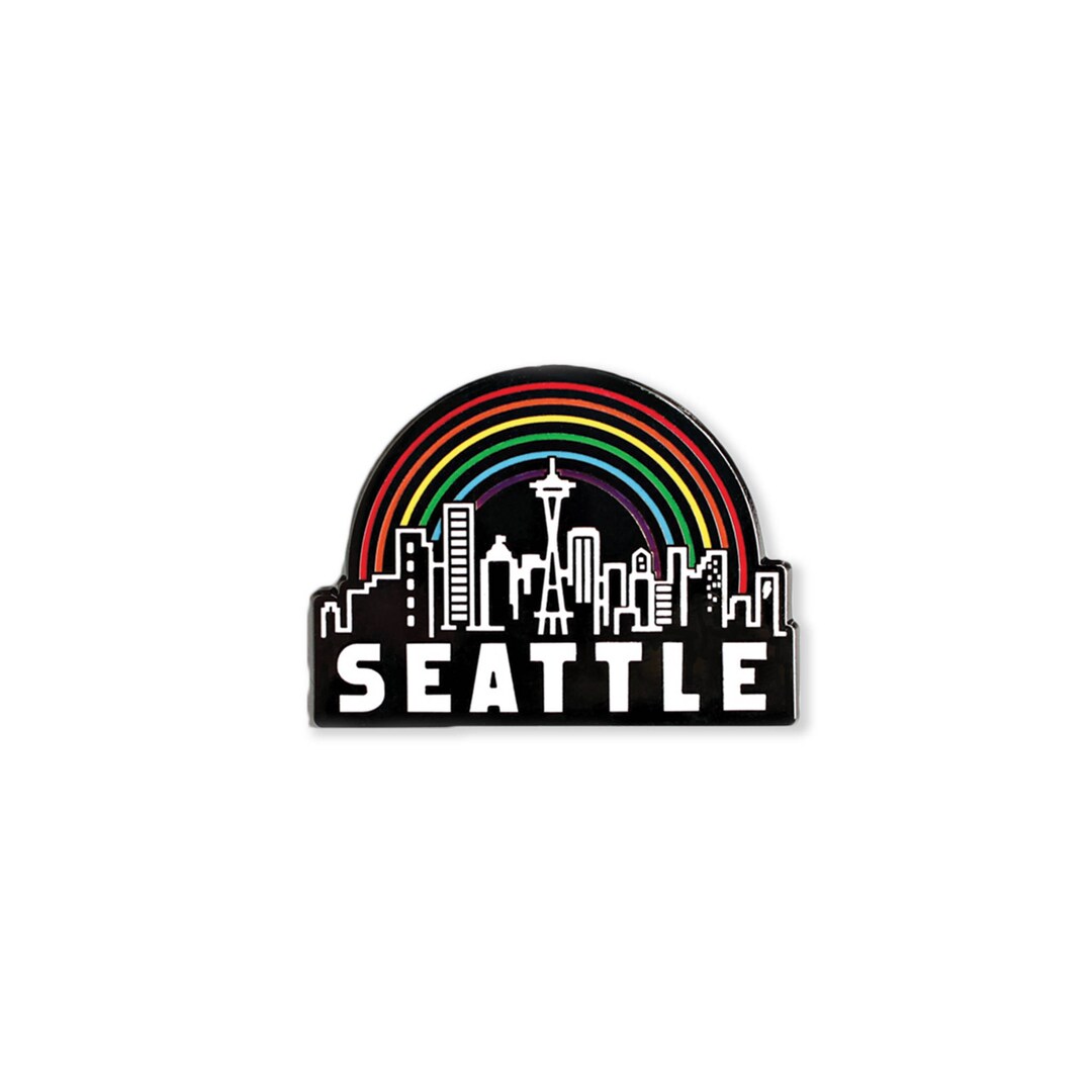 Seattle Pride Skyline Enamel Pin - Etsy